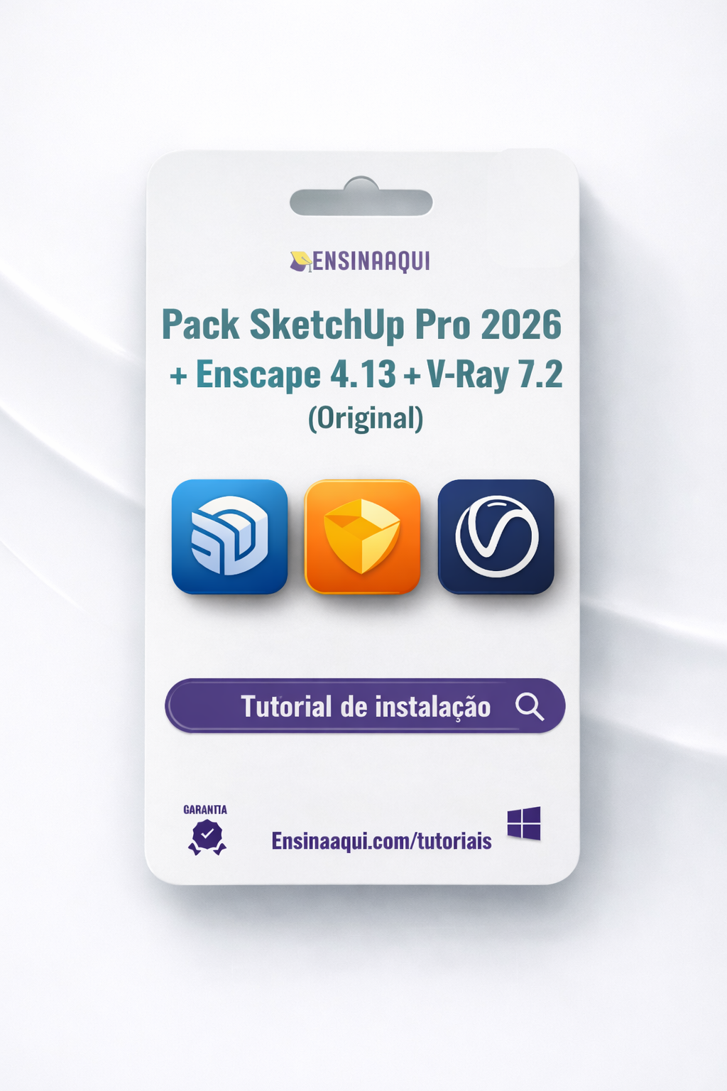 Pack SketchUp Pro 2026 + Enscape 4.13 + V-Ray 7.2 (Original) - Ensinaaqui